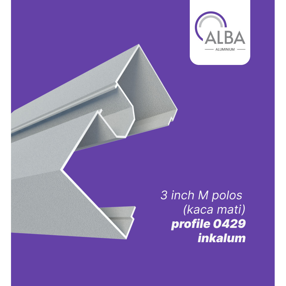 Jual Aluminium profile 0429 3 inch M polos (kaca mati) inkalum | Shopee ...