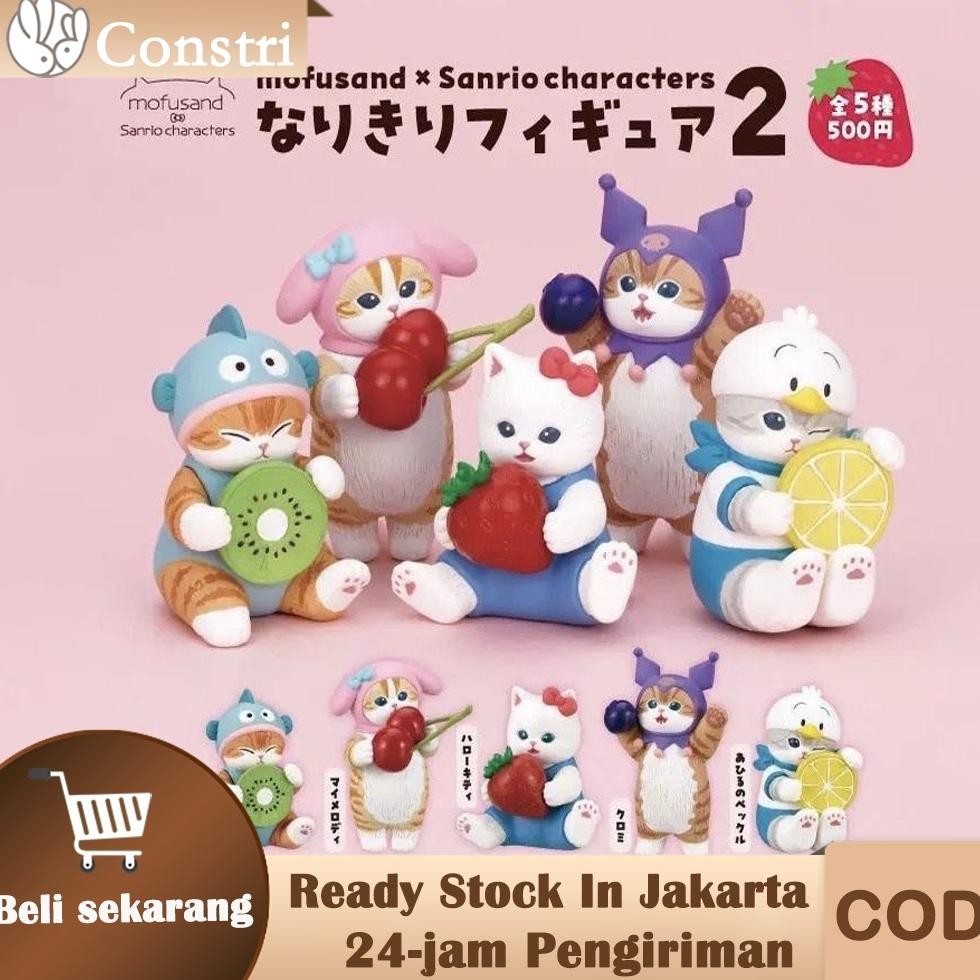 Jual 56PCS Mofusand Fur Ornamen Kucing Kitan Club Mofusand Sanrio Fruits Blind Box Standing ...