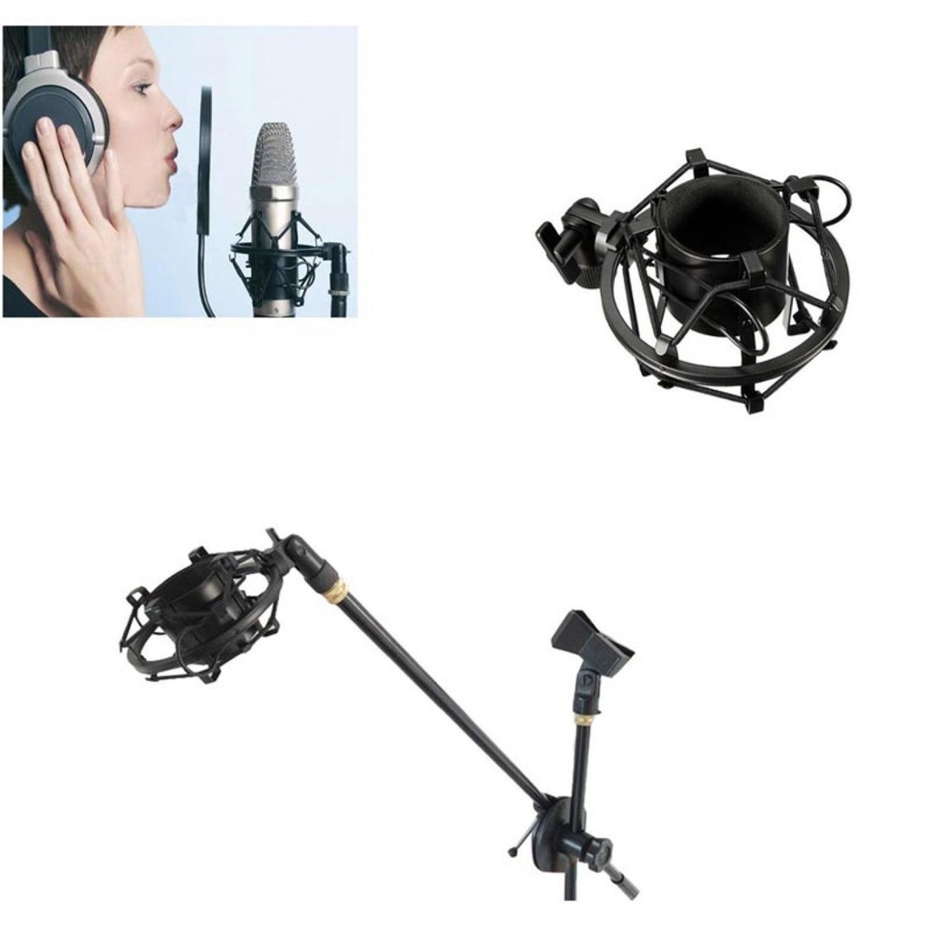 Jual Holder Mikrofon Shockproof Mount SH-100 Stand Panjang Karaoke ...