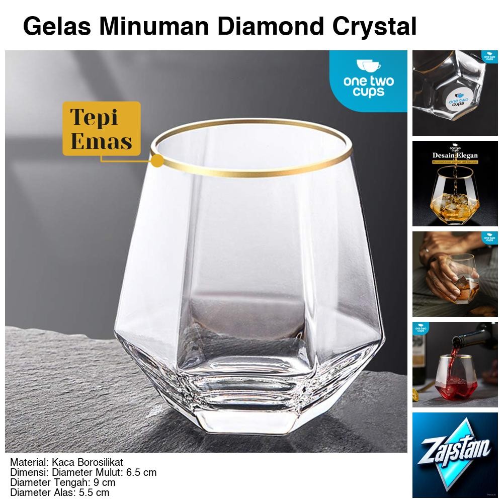 Jual Gelas Minuman Diamond Crystal Borosilicate Glass 310ml Style 1 ...