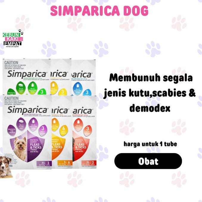 Jual Simparica Dog Obat Kutu Anjing Kunyah Scabies Demodex Caplak Asli ...