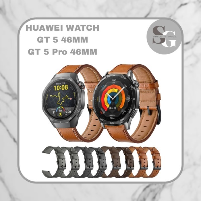 Jual STRAP HUAWEI GT 5 46MM / GT 5 PRO SMART WATCH MODEL W3 LEATHER ...