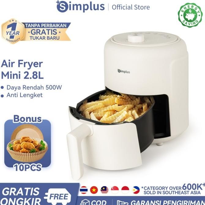 Jual Simplus Air Fryer 2.8L Kapasitas Kecil 500w Low Watt Ukuran Kecil Mudah Disimpan ...
