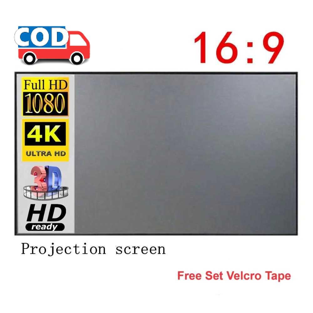 Jual Layar Proyektor Screen Portable Dinding Kain Anti Light HD Ambient ...