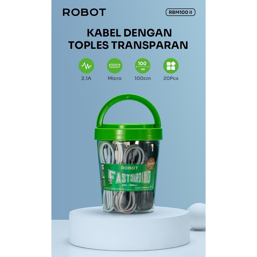 Jual Kabel Data Robot RBM100 Micro USB Data Cable (1 Box isi 30 Pcs) | Shopee Indonesia