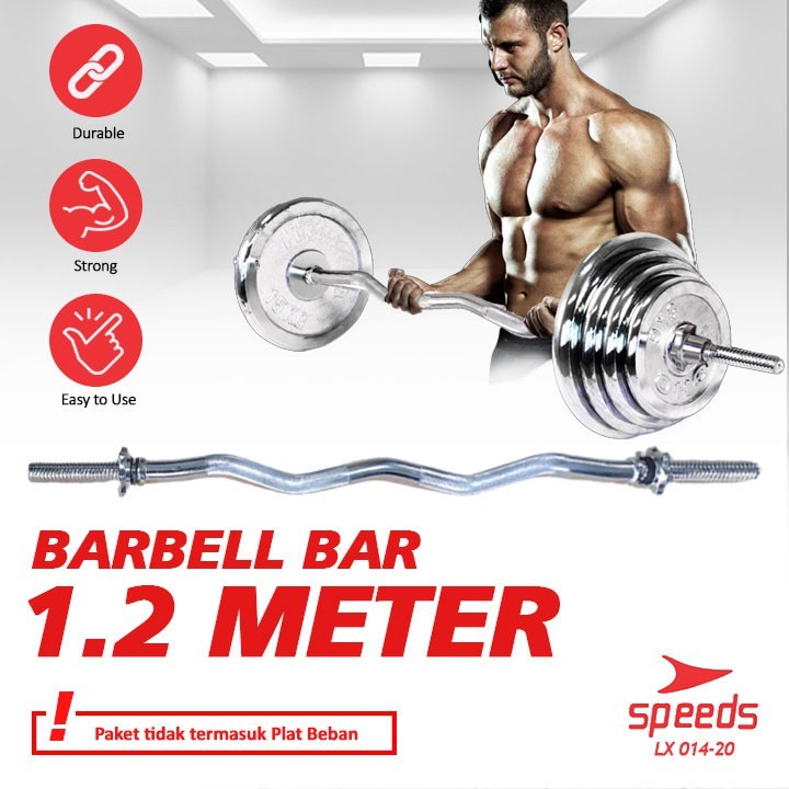 Jual SPEEDS STICK BARBEL 120cm STICK DUMBELL CHROME BAR EZ Curl Fitness ...