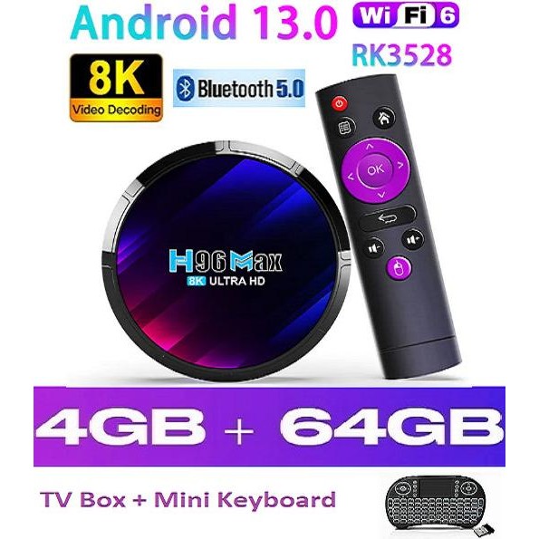 Jual Android Tv Box H96 Max 4Gb 32Gb Bluetooth Miracast Resolusi 4K ...