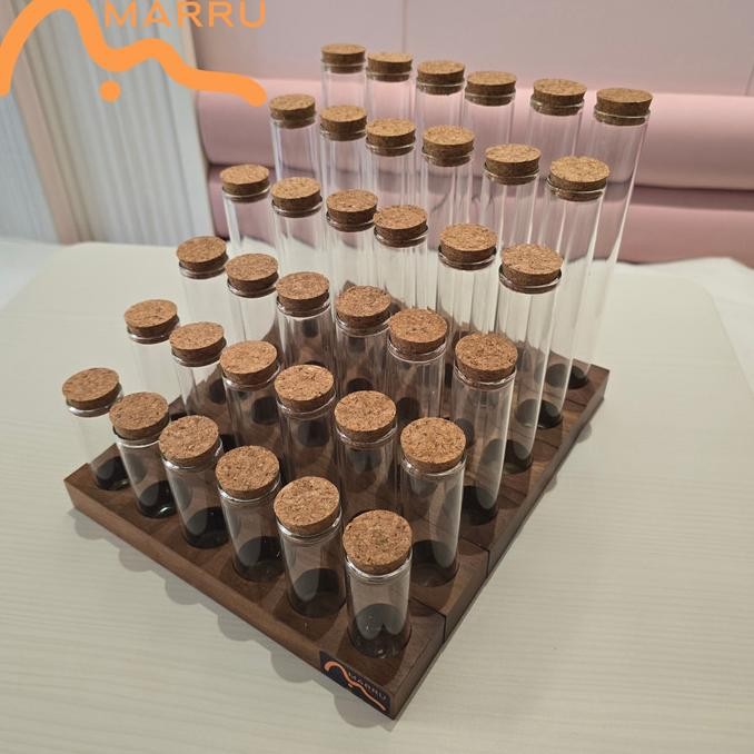 Jual Terlaris Marru 6Pcs Rak Kayu Tabung Kaca Display Biji Kopi Teh ...