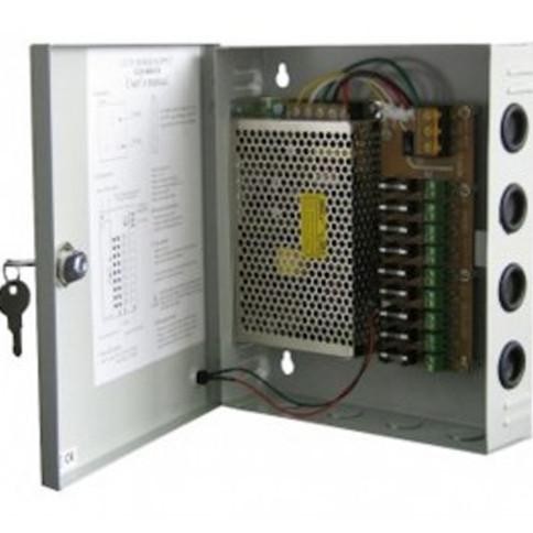 Jual Cctv Power Supply Sentral 12V 10A + Safety Box Fuse + Key Lock ...