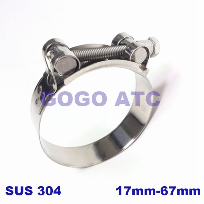 Jual 304 stainless steel European-style powerful hose clamp DN16-67mm ...