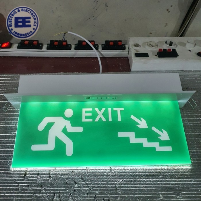 Jual Unik Lampu Exit Emergency Inbow Plafon Tangga Tulisan Exit ...