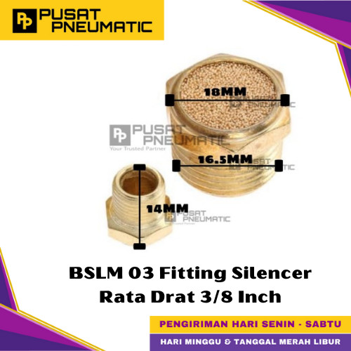 Jual BSLM 03 Male Thread Fitting Silencer Bronze Quick Exhaust Muffler ...