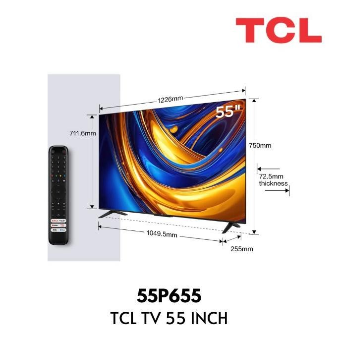 Jual Grosir Tcl 55P655 / P655 4K Uhd Aipq Processor Google Tv 55 Inch ...