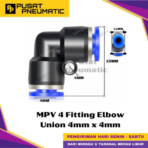 Jual MPV 4 One Touch Union Elbow Fitting Slip Lock Socket Push In ...