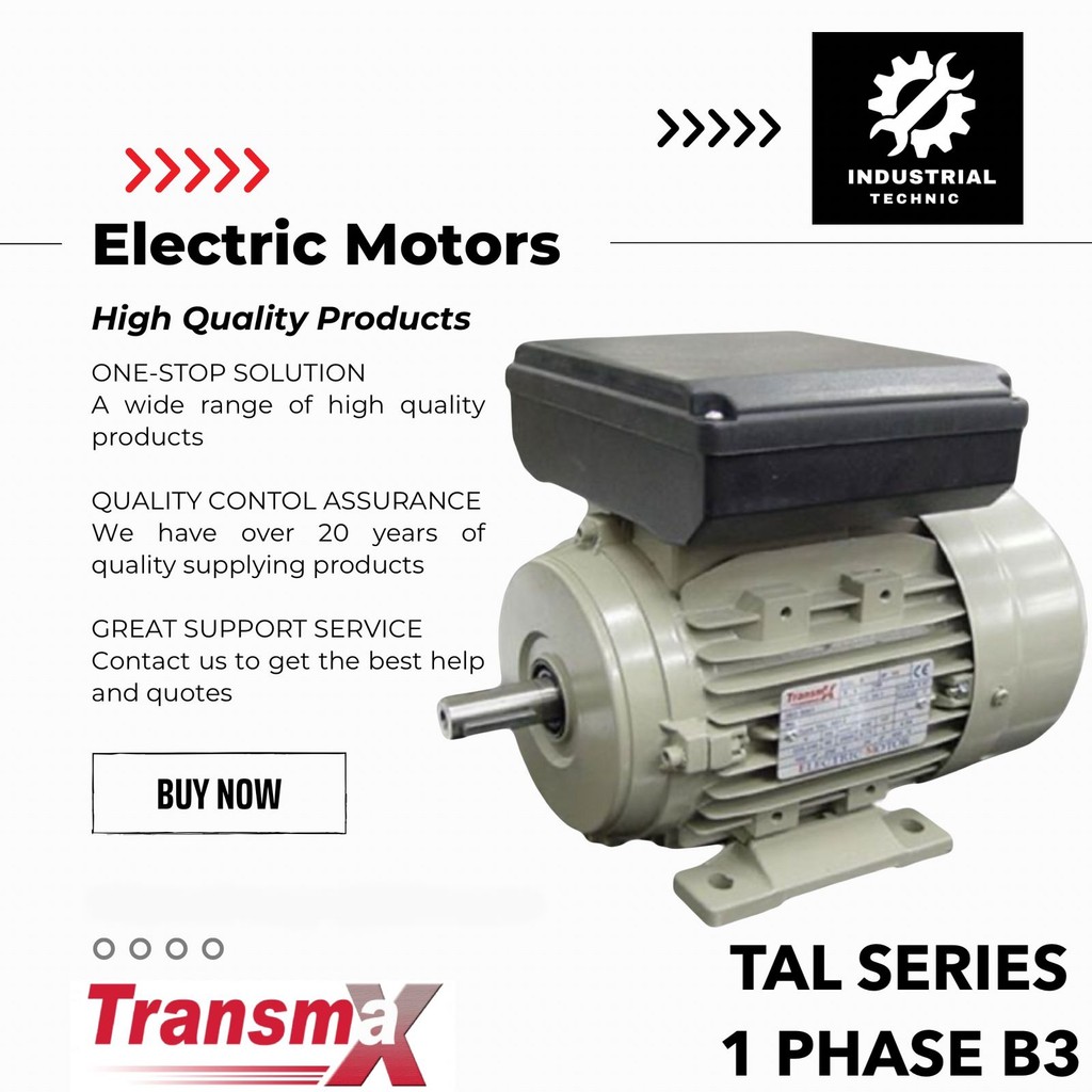 Jual DINAMO ELECTRIC MOTOR TRANSMAX TAL 2P 0,37KW 0,5HP 1 PHASE SINGLE PHASE 220/240V B3/ DINAMO ...