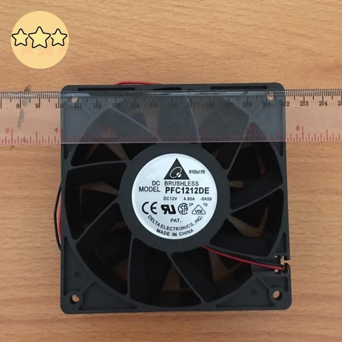 Jual NEW Delta Fan 12VDC PFC 1212 DE 2PIN 12V PFC1212DE 120X120x38 120 ...