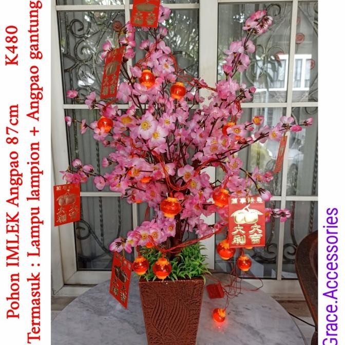 Jual Pohon imlek meihua angpao mehwa sakura besar 87cm hiasan gantung ...