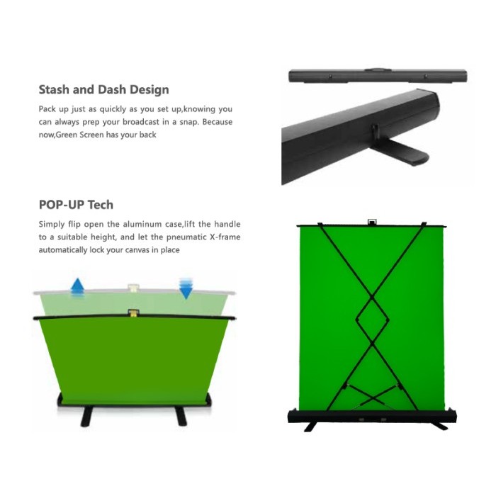 Jual E-Image Background Green Screen for Virtual Studio 145cm ...