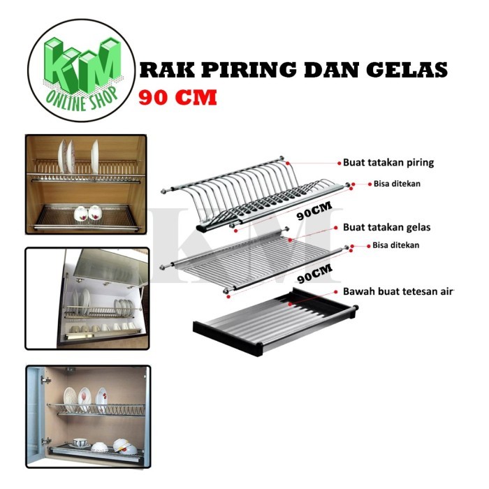 Jual RAK PIRING & SENDOK 90 CM STAINLESS STEEL MERK VITCO | Shopee ...