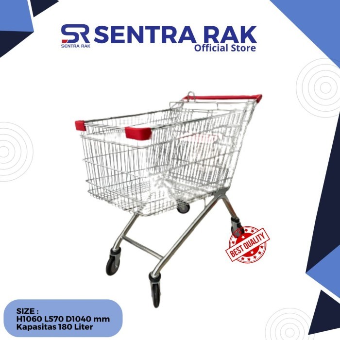 Jual Trolley Belanja Trolley Supermarket 180 Liter- Troli Belanja ...