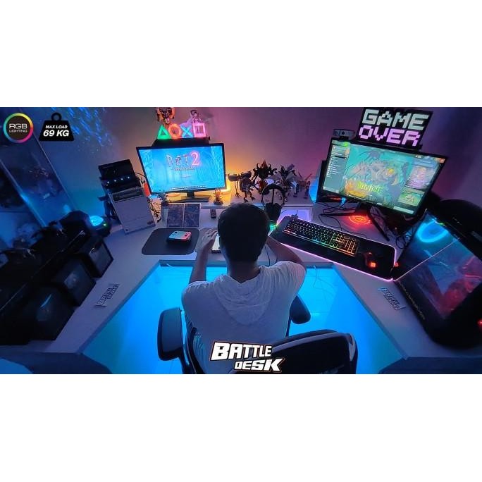 Jual Battledesk Mk 8 Putih - Meja Komputer Gaming Pc Desk Rgb Murah ...