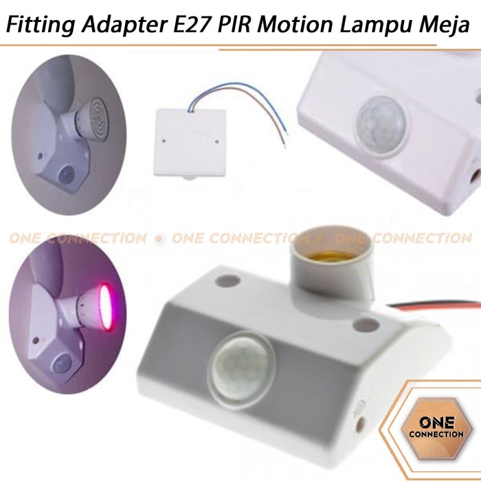 Jual Fitting Adapter E27 Lampu Meja Otomatis PIR Motion Sensor Gerak ...