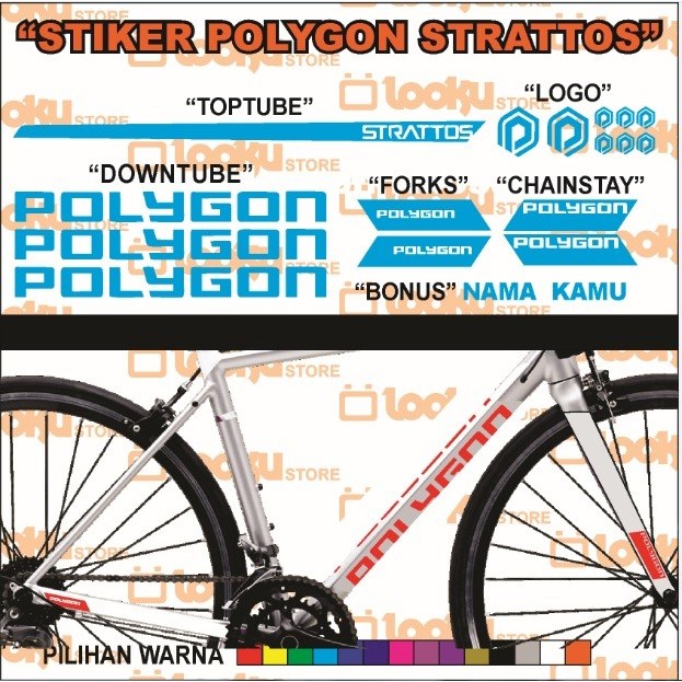 Jual stiker sticker polygon sepeda strattos roadbike frame | Shopee ...