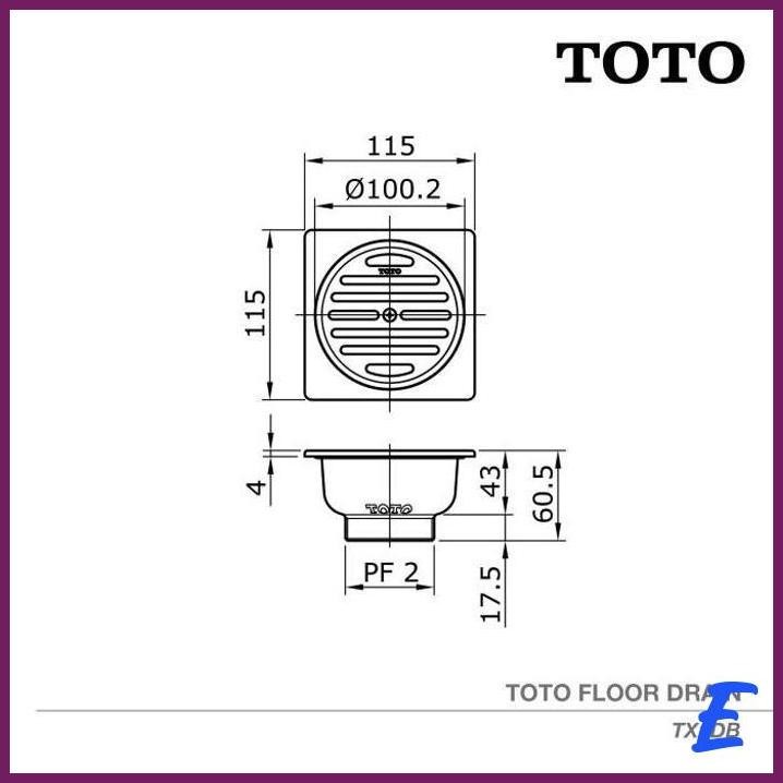 Jual | TTI | TOTO FLOOR DRAIN TX1DB | FLOOR DRAIN - LUBANG AIR - SARINGAN AIR | Shopee Indonesia