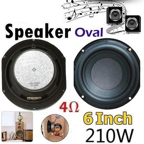 Jual Speaker Subwoofer 6 Inch 100W Oval 4R Audio HI-FI Single Magnet 6 ...