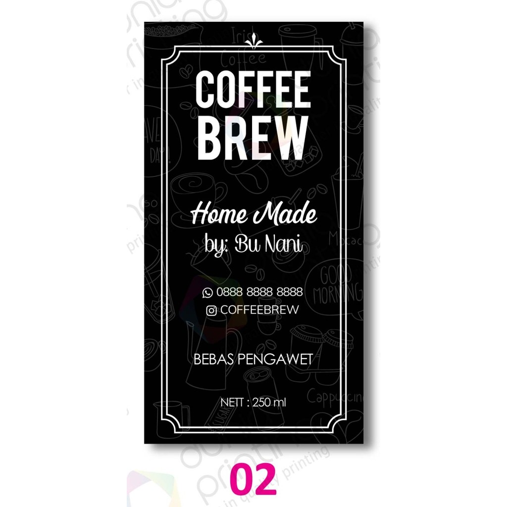 Jual Stiker EKONOMIS Label Botol Minuman Kopi / Tea / Jamu ORDER per 20 ...