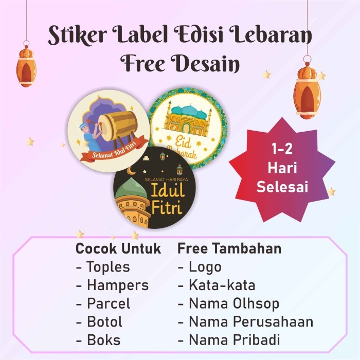 Jual Sticker Label Toples Lebaran Idul Fitri / Segel Toples Kue Kering ...