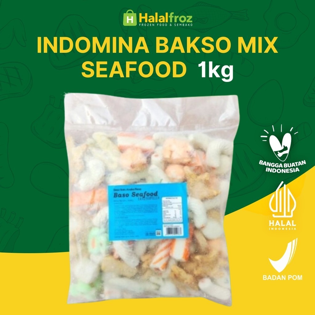 Jual Indomina Bakso mix seafood 1 Kg | Shopee Indonesia
