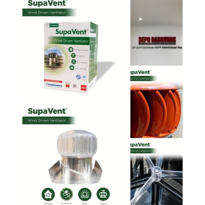 Jual Turbin Ventilator Rumah Supavent Turbo Beam Wind Driven Roof ...