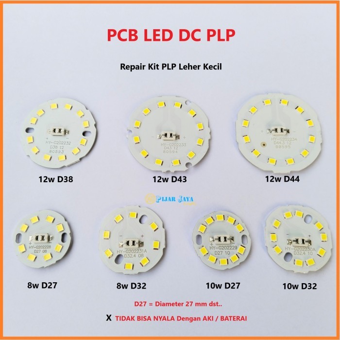 Jual EKSLUSIF PCB Mata LED DC Soket Bermacam Jenis Watt Modul Lampu LED ...