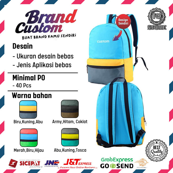 Jual Custom Produk Tas Ransel Anak Sekolah Desain Logo Brand Sendiri ...