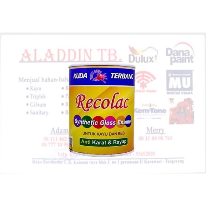 Jual Cat Minyak Kayu Besi Recolac Kuda Terbang/ Putih Hitam Gloss Doff ...