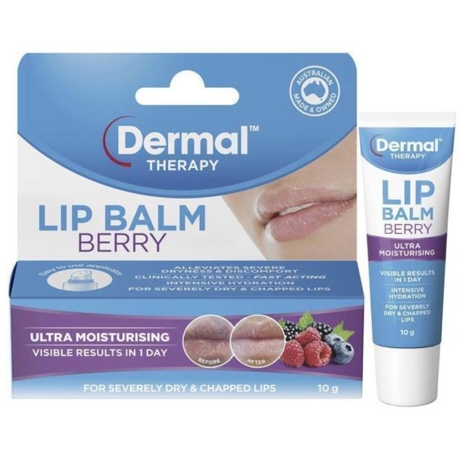 Jual Dermal Therapy Lip Balm Berry 10g | Shopee Indonesia