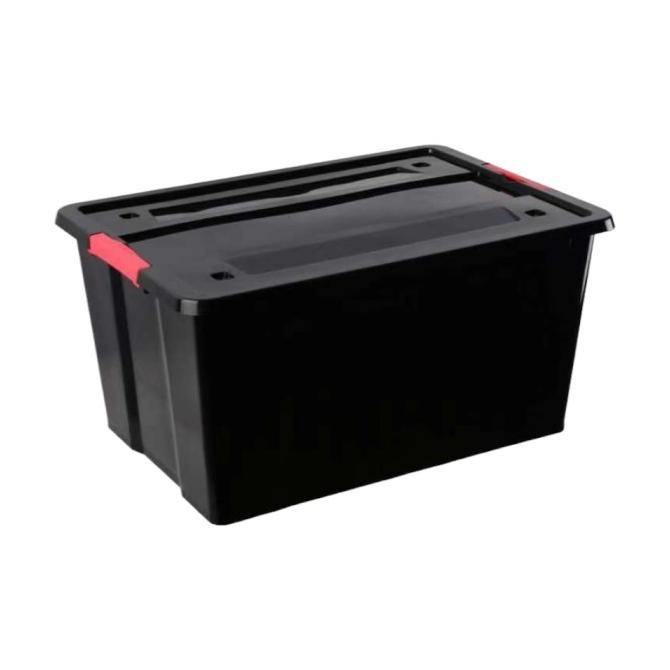 Jual AZKO Maxbuilt 65X46X32 cm Kotak Penyimpanan Dengan Roda - Hitam ...