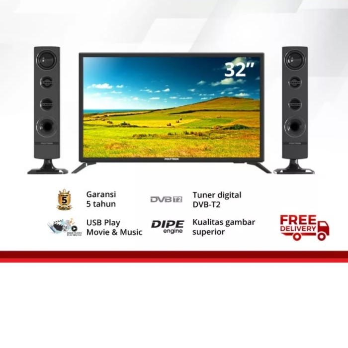 Jual POLYTRON LED TV 32 Inch HD - PLD32TV1855 [Speaker Tower] | Shopee ...