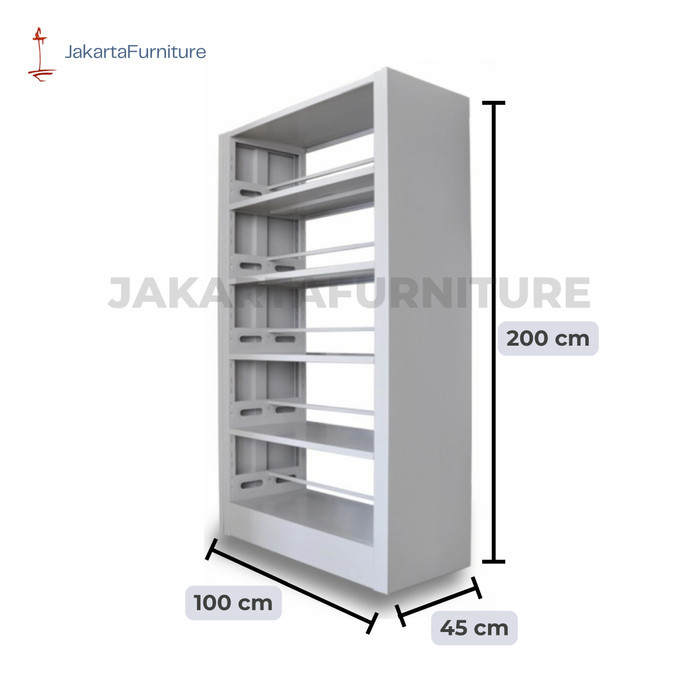Jual LEMARI BESI RAK BUKU PERPUSTAKAAN SEKOLAH 2 MUKA 200 X 100 X 45 CM ...