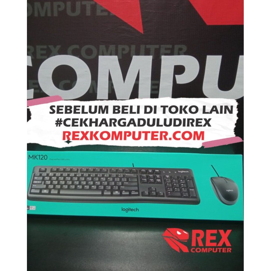 Jual Logitech MK120 Combo Keyboard dan Mouse Kabel USB | Shopee Indonesia