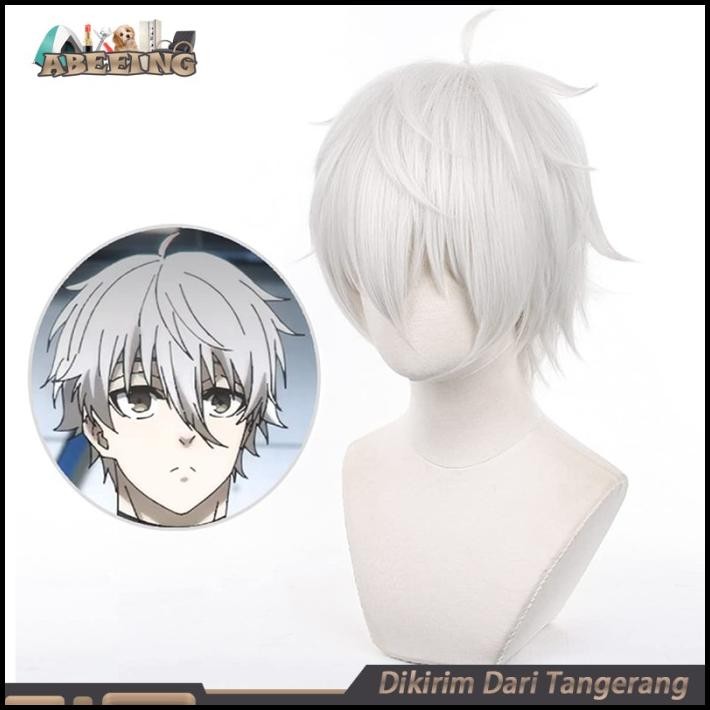 Jual Wig Rambut Palsu Satoru Gojo Anime Cosplay Wig Jujutsu Kaisen ...