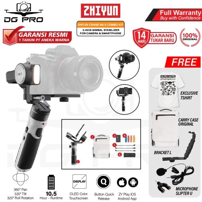 Jual Zhiyun Crane M2S Combo Gimbal 3-Axis For Kamera Action Cam Resmi ...