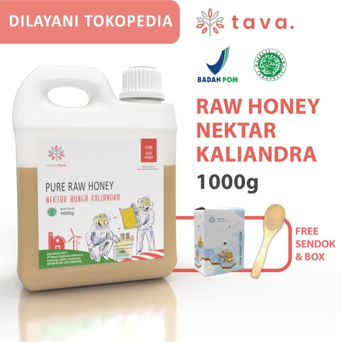 Jual Madu Murni Tava Nektar Kaliandra 1kg 100% Pure Raw Honey Asli Alami | Shopee Indonesia