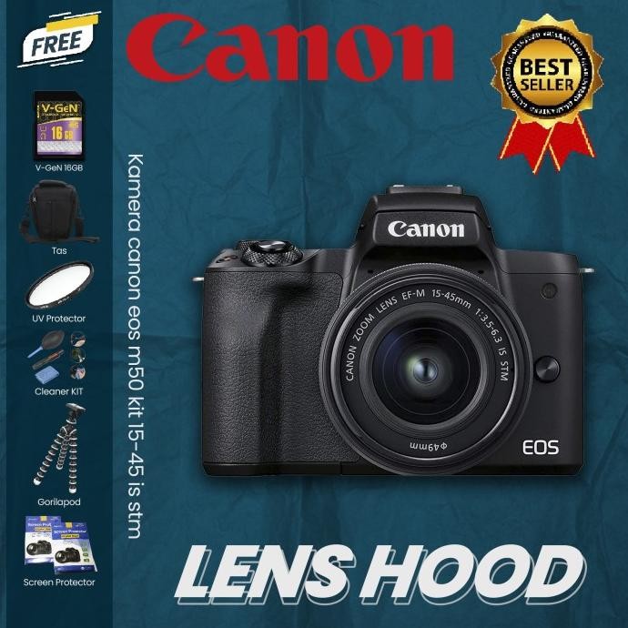 Jual Kamera Canon Eos M50 Kit 15-45 Is Stm (Paket) | Shopee Indonesia