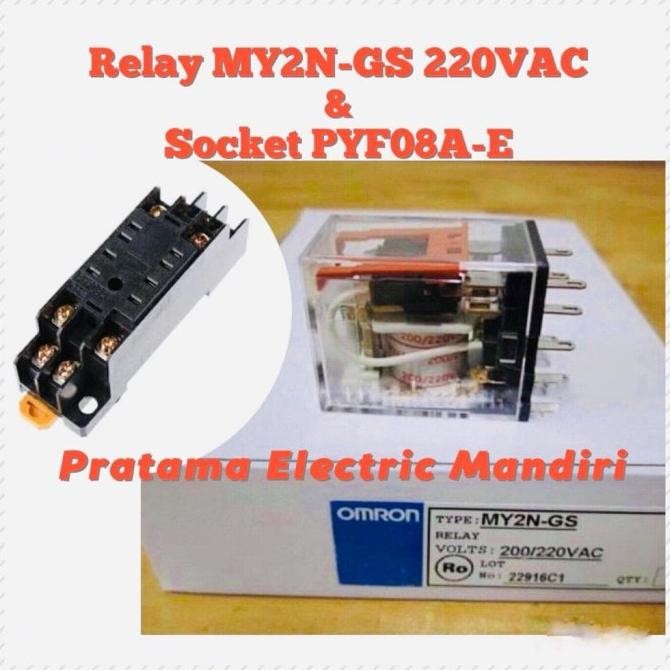 Jual Promo OMRON Relay MY2N-GS MY2N 220VAC 220V dan Socket PYF08A-E ORIGINAL COD | Shopee Indonesia