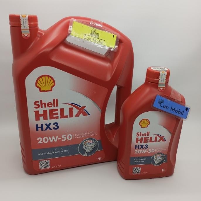 Jual Oli mesin Shell Helix HX3 20W-50 API SN 4 Liter Berkualitas ...