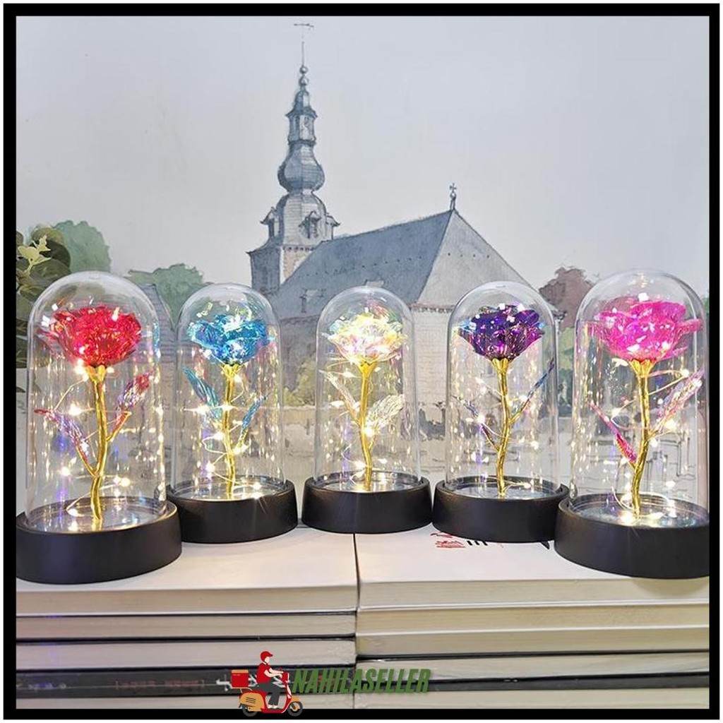 Jual Loztoys Lampu Led Bunga Mawar Plastik Flower Beauty And The Beast ...