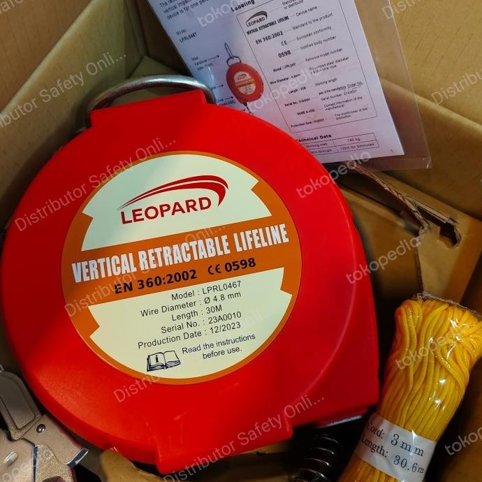 Jual Terjangkau Safety Retractable Lifeline Leopard 30 Meter Lprl 0466 ...