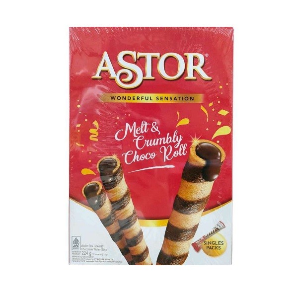 Jual ASTOR WAFER STICK DOUBLE COKLAT BOX 224 GR | Shopee Indonesia